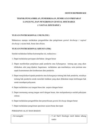 Examination Of Vaginal Discharge With The Prosedure PDF