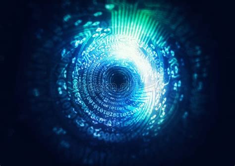 Abstract Background With Swirling Blue Light Binary Numbers Stock Illustration Illustration Of