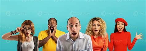 People With Wondered Surprised And Happy Expression Are Shocked For