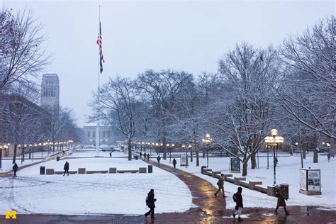 University Of Michigan Campus Ann Arbor Winter Michigan Residents