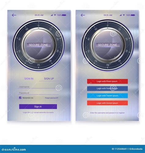Security Application Ui Design On Metal Background Account Authorization Interface For