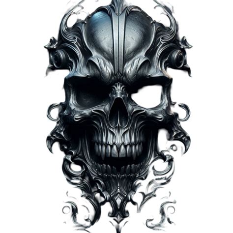 Gothic Skull Illustration With Dark Aesthetic 56472506 Png
