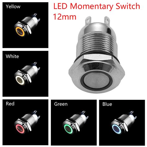 High Performance IP67 Ik10 LED Self Locking Anti Vandal 12mm Push Button Switch Push Button