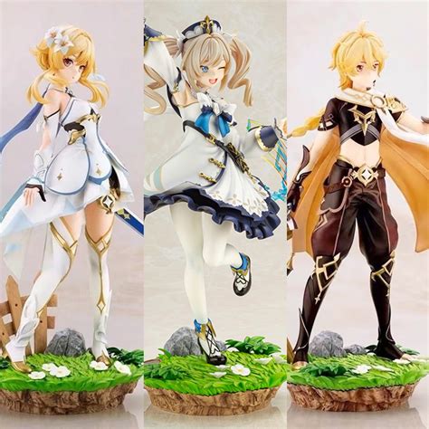 Genshin Impact Anime Figures Aether Model Dolls Lumine Anime Figures Barbara Action Figures