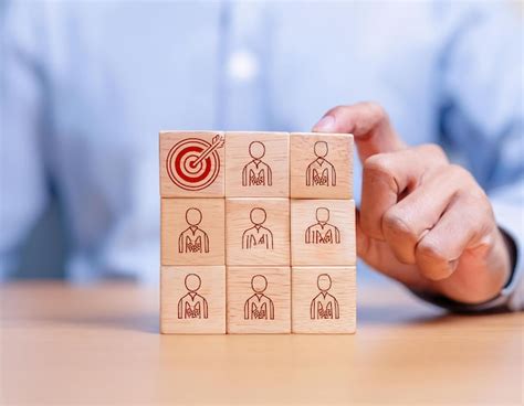 Premium Photo Customer Relationship Management Crm Concept Using Wooden Blocks With Target Icons