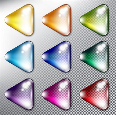 Premium Vector Set Of Glass Buttons