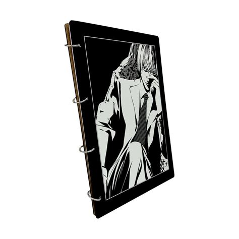 Тетрадь со сменными блоками на кольцах A4 120 листов с деревянной обложкой аниме тетрадь