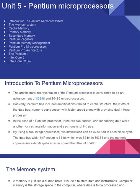 unit 5pentium microprocessors pdf computer data storage random access memory