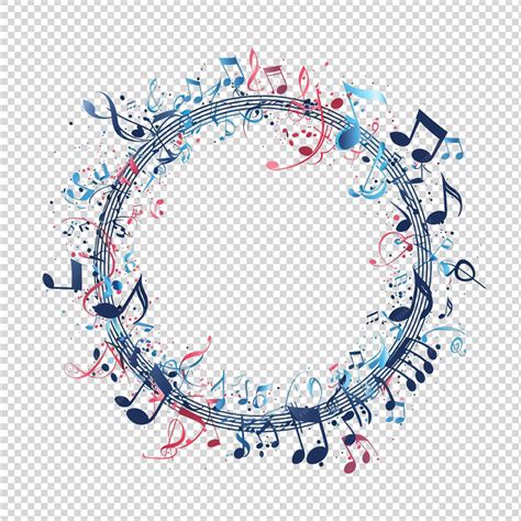 Premium Psd A Colorful Illustration Of A Circle With Musical Notes And A Circle Of Musical Notes