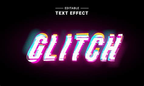 Premium Vector Editable Glitch Text Effect Data Glitch Typography
