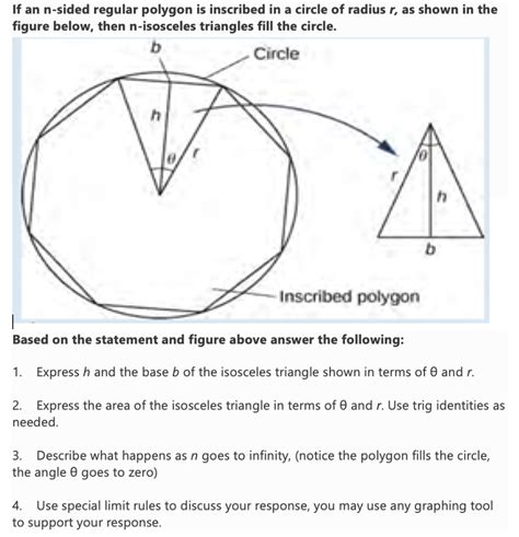 Solved If An N Sided Regular Polygon Is Inscribed In A