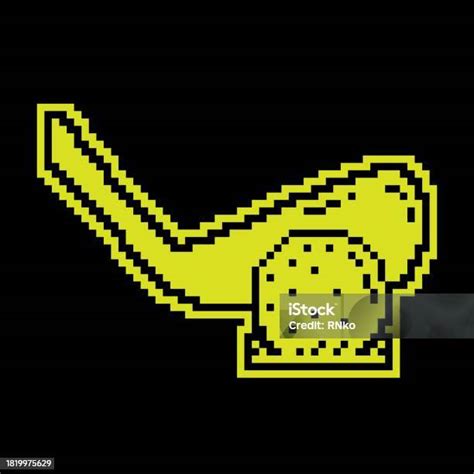 골프 클럽 픽셀 실루엣 아이콘 와 공 통 잔디 골퍼가 샷을 목표로 합니다 스포츠 경쟁 벡터 8 트랙 플레이어에 대한 스톡 벡터 아트 및 기타 이미지 Istock