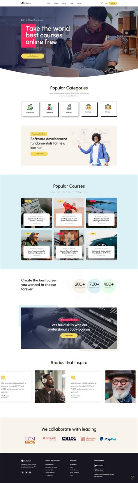 课程教学教育门户网站网站源码参考 17素材网