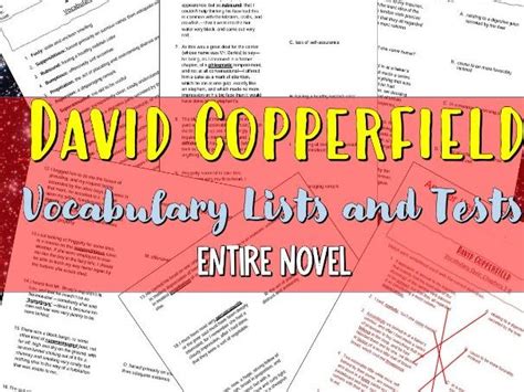 David Copperfield Vocabulary Lists And Quizzes Teaching Resources