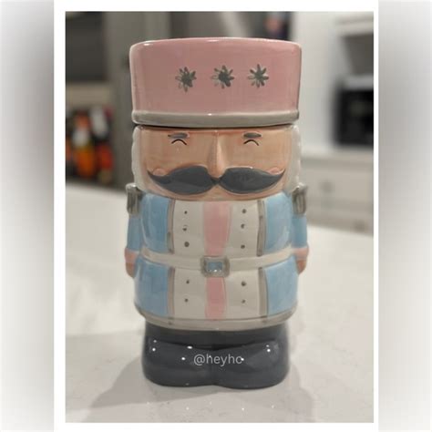 Kitchen Pastel Pink Christmas Nutcracker Canister Cookie Jar Poshmark