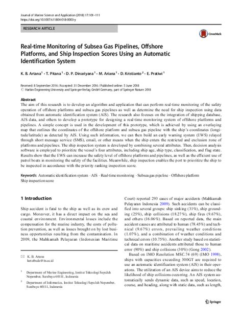 Pdf Real Time Monitoring Of Subsea Gas Pipelines Offshore Platforms