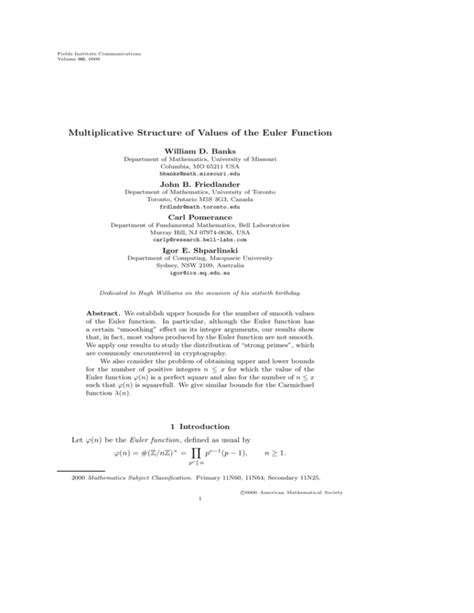 Multiplicative Structure Of Values Of The Euler Function