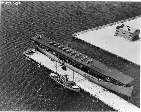 Langley Cv 1 The U S Navys First Aircraft Carrier Pictured During