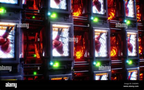 Growing A Heart In A Futuristic Capsule Genetic Engineering Concept