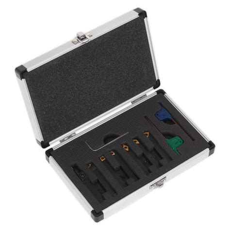 7pc 10mm Indexable Lathe Turning Tool Set Sm3025cs6 Sealey