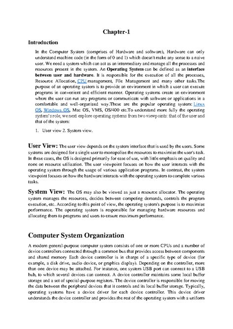 Unit1 Chapter 1 Operating System Unit 1 Chapter 1 Introduction In