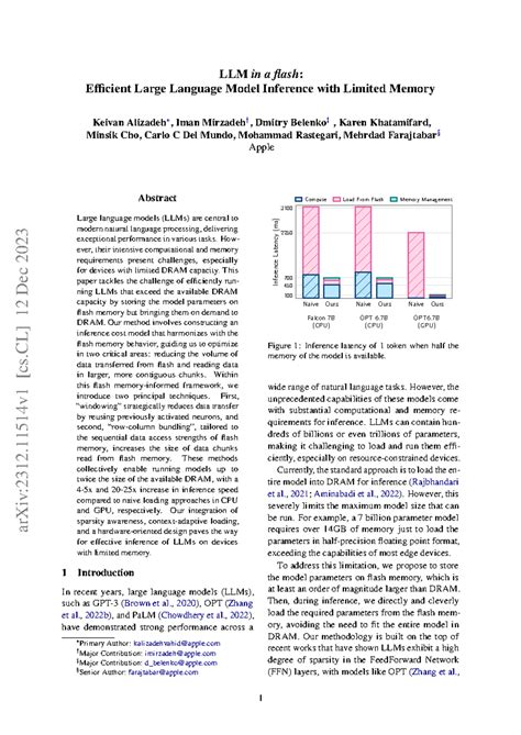 Efficient Large Language Model Inference With Limited Memory Llm In A