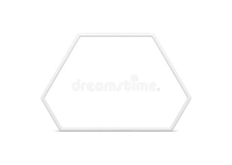 White Angular Hexagonal Framework Glossy Geometric 3d Element
