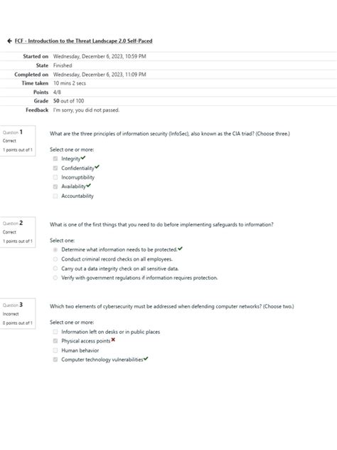 Quiz Introduction To Cybersecurity Attempt Review Pdf Security Computer Security