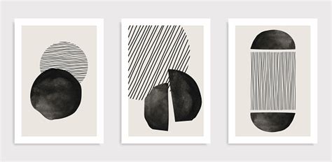 추상적 인 창조적 인 미니멀 한 예술손 그린 구성세트 원시 모양이 있는 20년대 기하학적 디자인 포스터 엽서 또는 브로셔 디자인 벡터 일러스트로 벽 장식에 이상적입니다