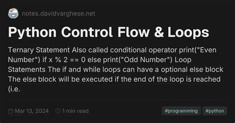 Python Control Flow And Loops