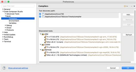 CCS TMS320F28075 Scripting The Compiler Chain Selection Code
