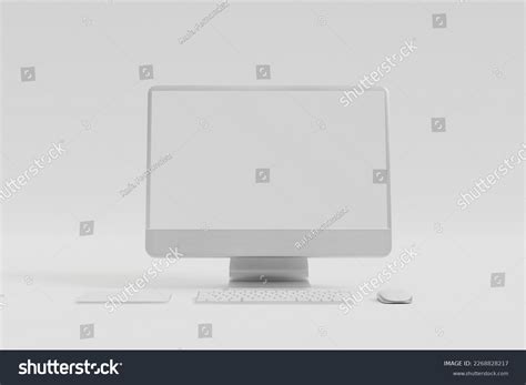 3d Computer Monitor Wireless Mouse Keyboard Stock Illustration