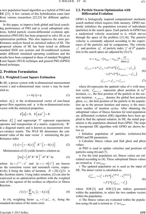Optimal Static State Estimation Using Hybrid Particle Swarm