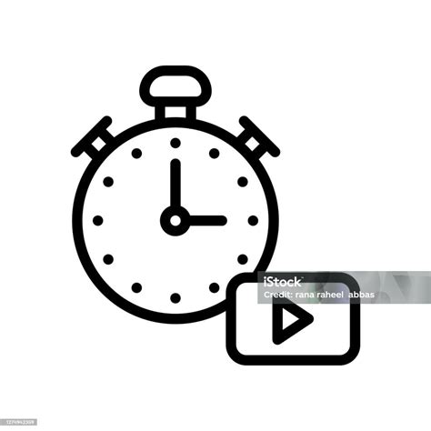 타임러 또는 시계 벡터가 있는 라이브 및 스트리밍 관련 플레이 버튼은 라인 스타일로 0명에 대한 스톡 벡터 아트 및 기타 이미지