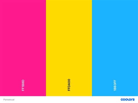 Pansexual Pride Flag Color Palette