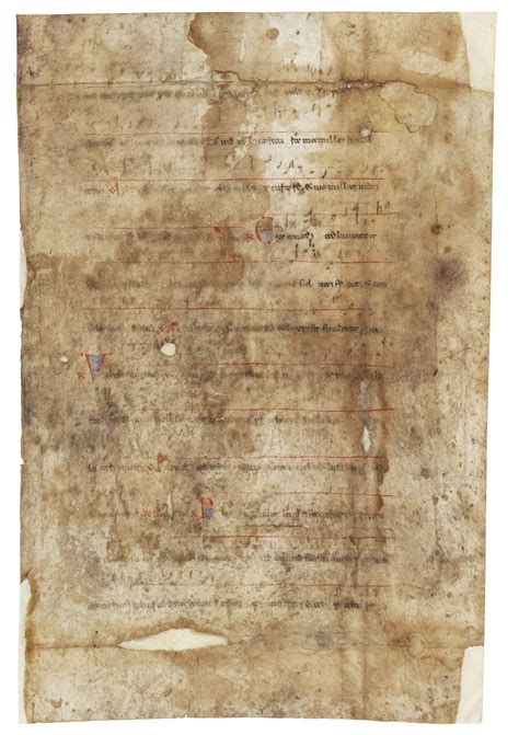Beneventan Neumes A Leaf From An Antiphonal In Latin Manuscript On Vellum Southern Italy
