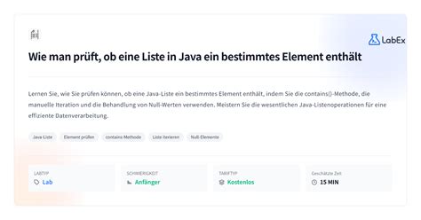 Wie Man Prüft Ob Eine Liste In Java Ein Bestimmtes Element Enthält Labex