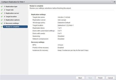 Configure Replication For The Virtual Machine Using VSphere Replication