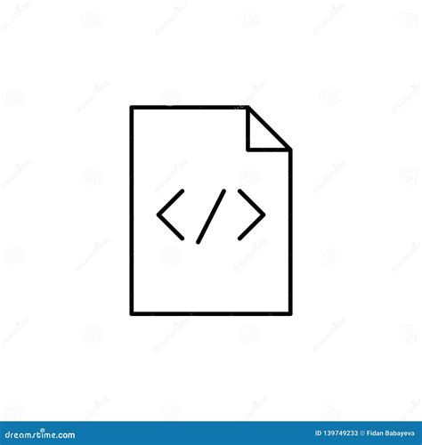 Code Paper Html Sheet Outline Icon Signs And Symbols Can Be Used For