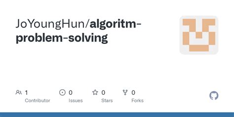 Github Joyounghunalgoritm Problem Solving