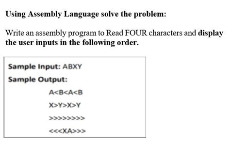 Solved Using Assembly Language Solve The Problem Write An