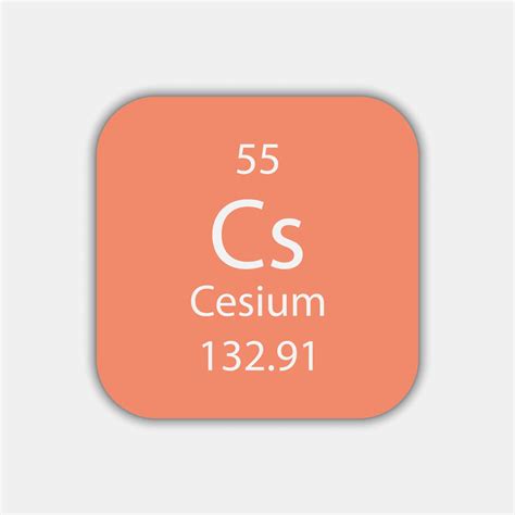 Cesium Symbol Chemical Element Of The Periodic Table Vector