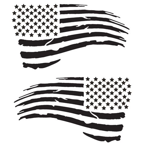 Totomo Usa Flag Automotive Decals And Stickers Matte Black 4x7 2