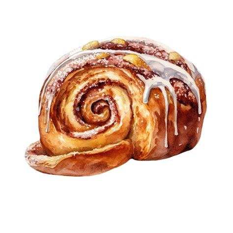 Premium Vector Vector Watercolor Cinnemon Roll
