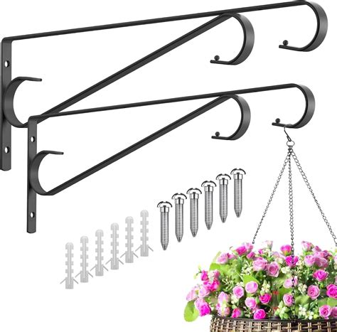 Hystun Plant Hangers Outdoor 2 Pack 155 Inch Black Plant
