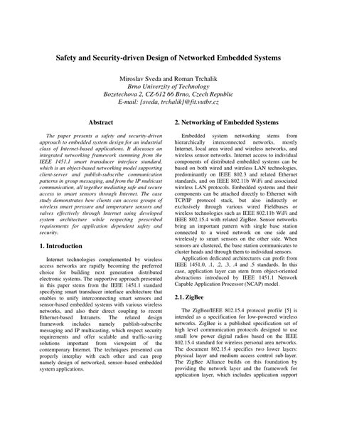 Pdf Safety And Security Driven Design Of Networked Embedded Systems