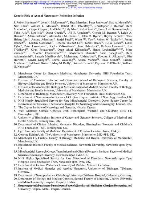 Pdf Genetic Risk Of Axonal Neuropathy Following Infection