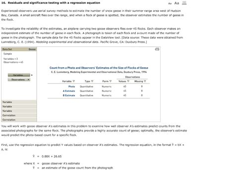 solved 16 residuals and significance testing with a