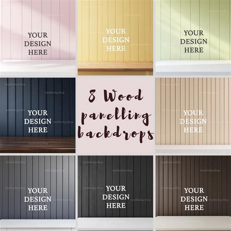 Wood Panelling Backdrops Bundle Rustic Wooden Table Surface Mockups
