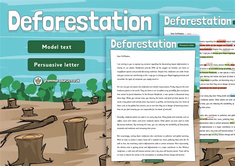Year 4 Model Text Persuasive Letter Deforestation Gbsct P4 3rd Grade And 3rd Class
